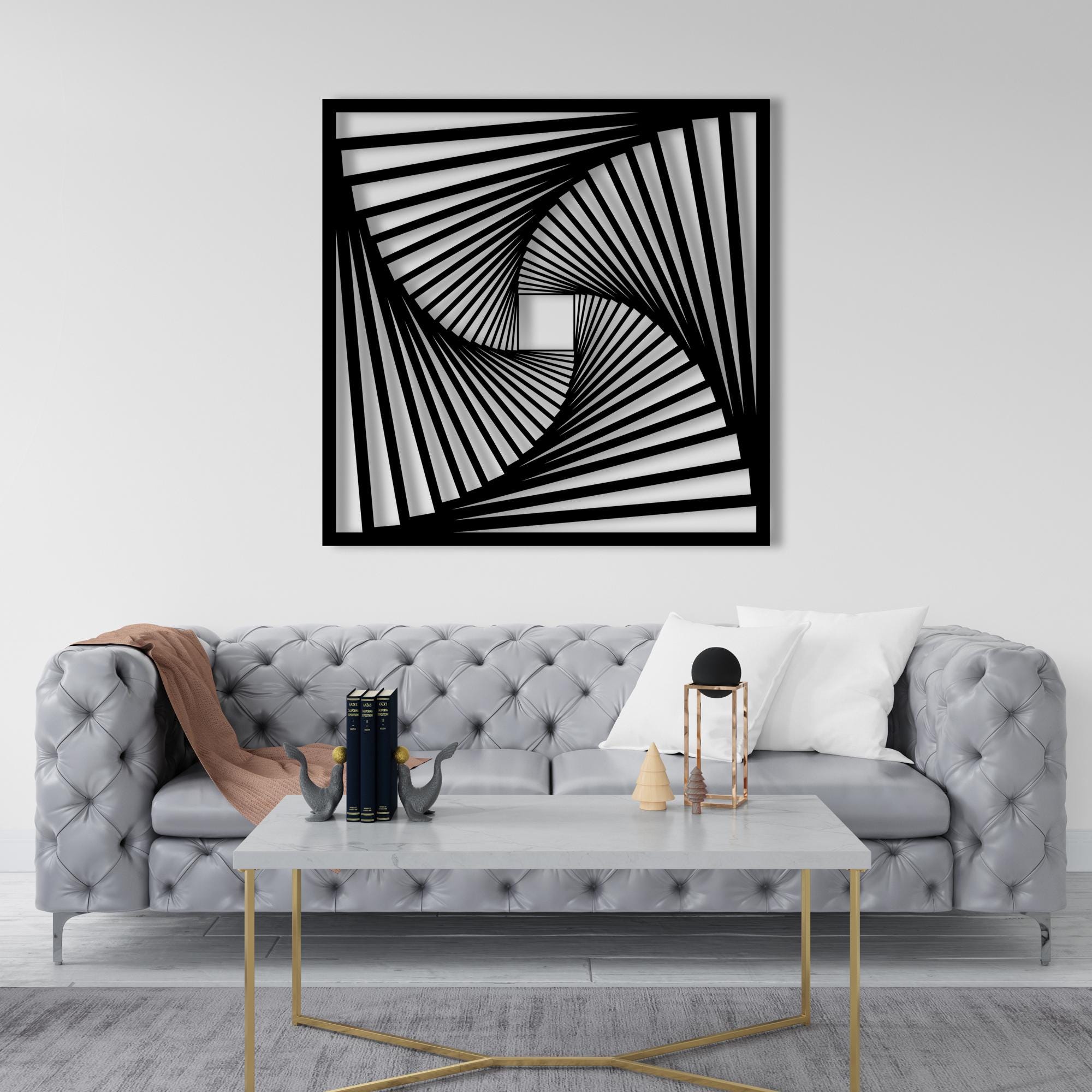Helix Wall Decor | 3D Square Swirl Metal Wall Art | 3D Wall Art Metal ...