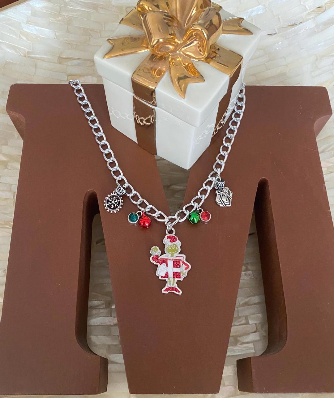 Grinch Charm Necklace | Licensed Dr. Seuss Silver Tone Christmas ...