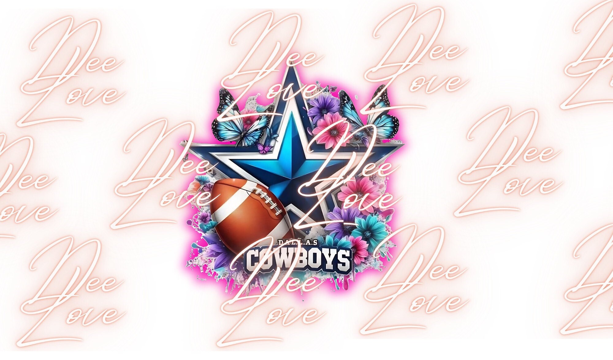 Girly Dallas Cowboys 16oz Wrap - Etsy