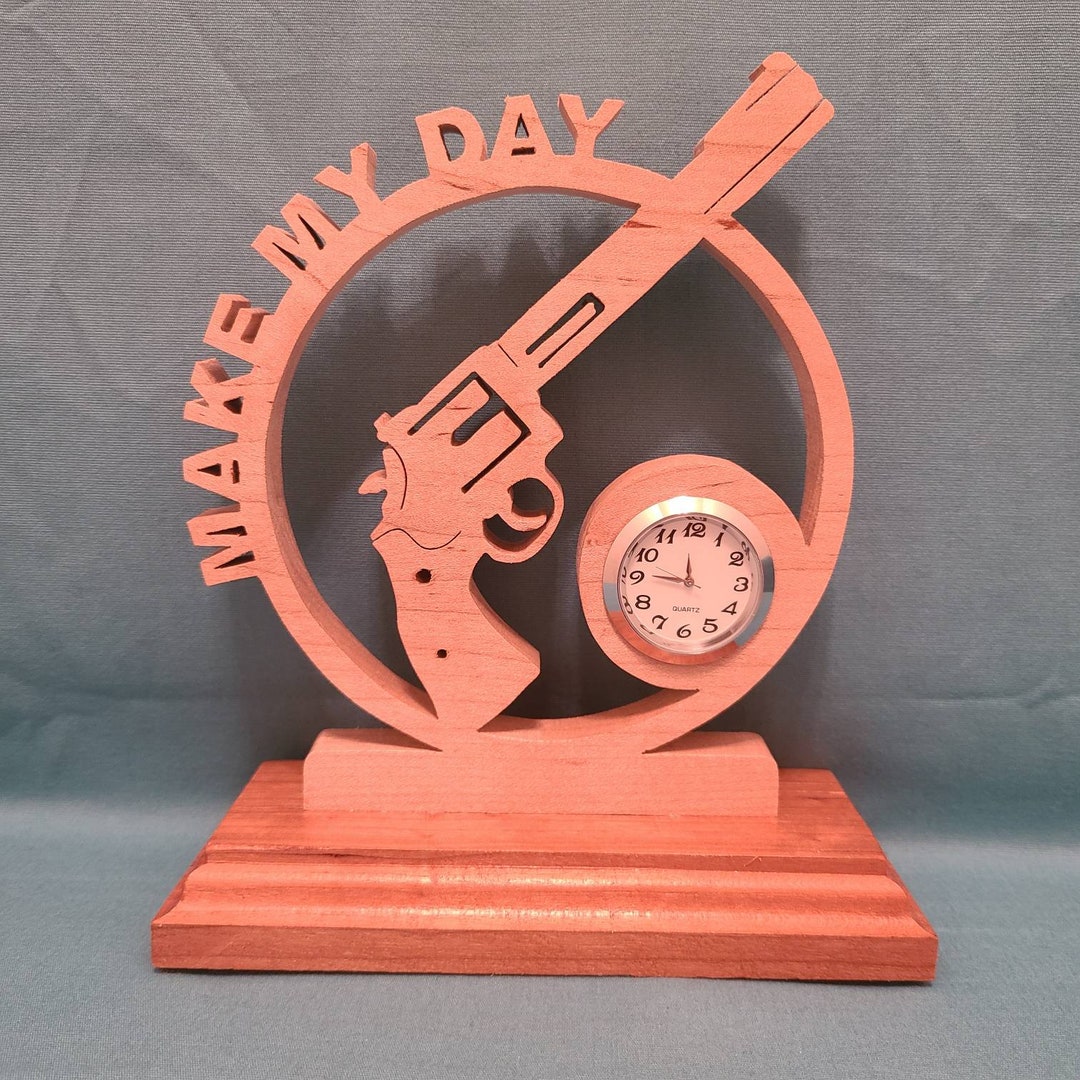 Pistol Clock Cut From Maple With a Scroll Saw - Etsy