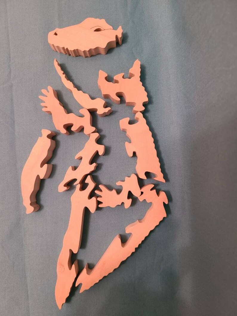 Wooden Alligator Puzzle, Childs Game, Scroll Saw Item, Unique Gift Idea ...