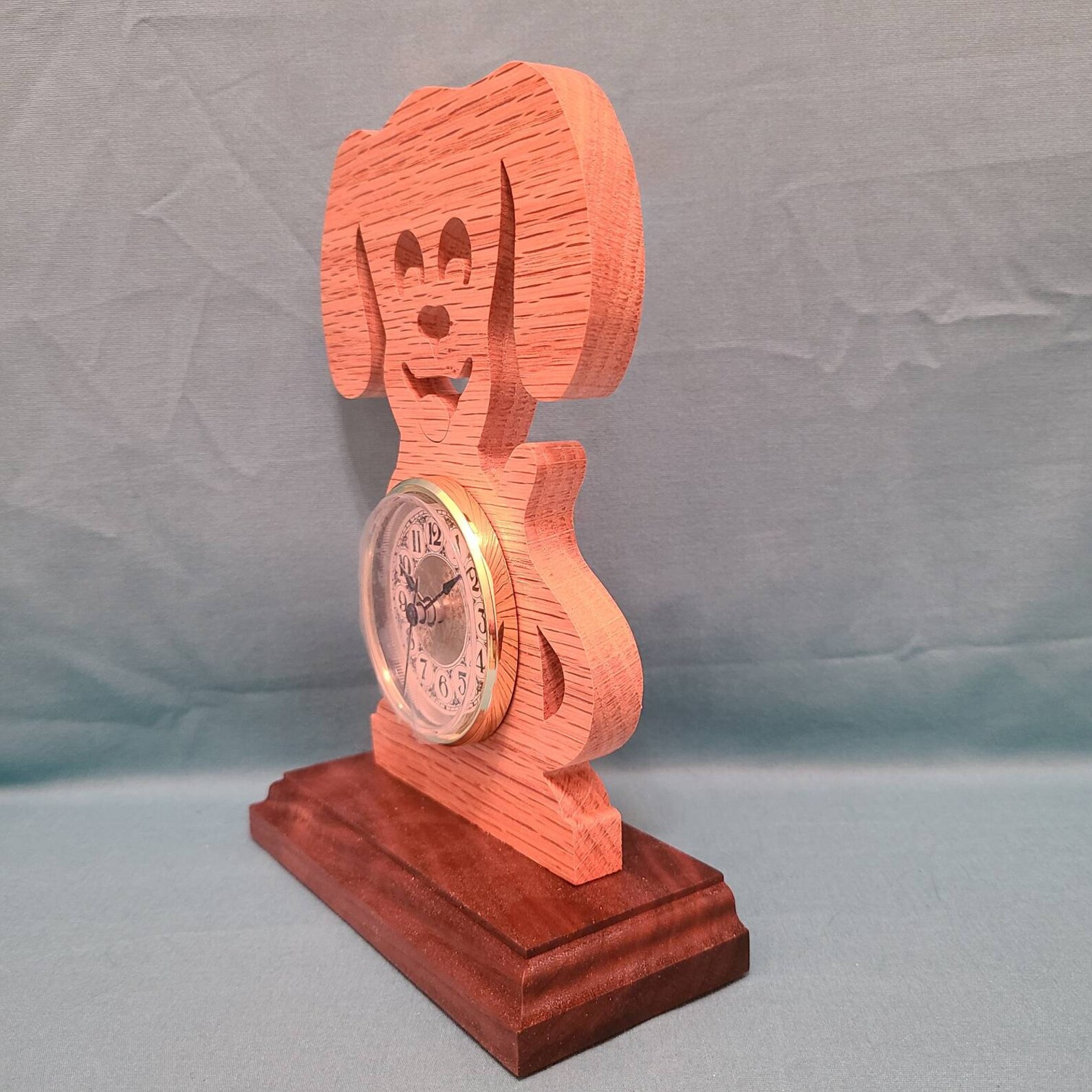 Puppy Clock, Whimsical Dog Clock, Handmade Gift Item Cut From Oak and ...