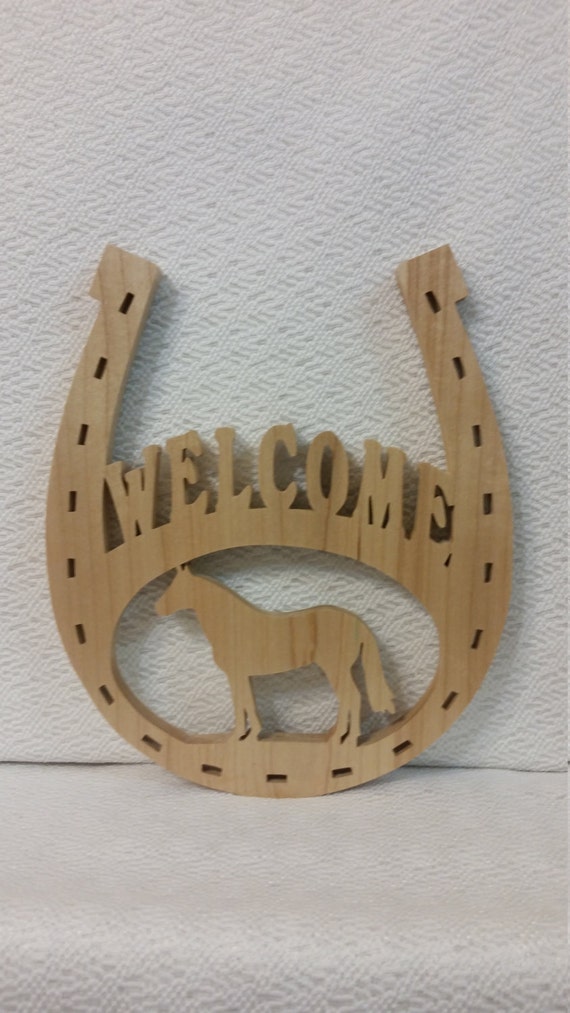 Horseshoe Welcome Sign Cut From Maple - Etsy