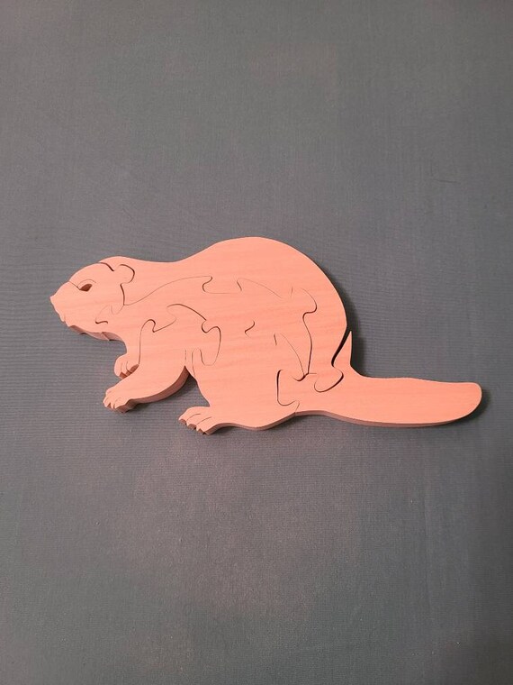 Stocking Stuffer Wood Puzzle Beaver Puzzle Hand Crafted and - Etsy