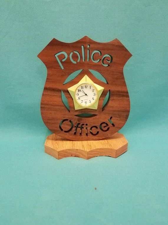 Police Officer Clock Cut With a Scroll Saw | Etsy