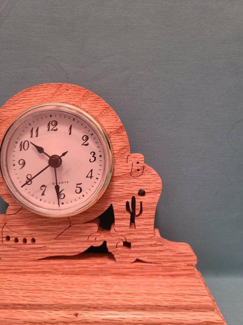 Cowboy Hat and Boot Clock Scroll Saw Cut From Oak - Etsy