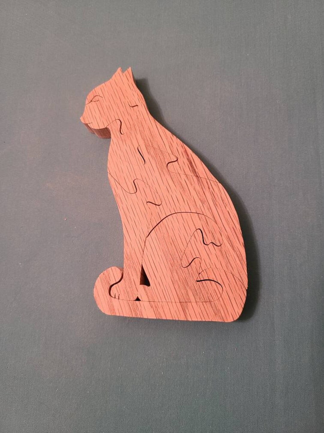 Stocking Stuffer, Scroll Saw Sitting Cat Puzzle, Six Pieces Cut From ...