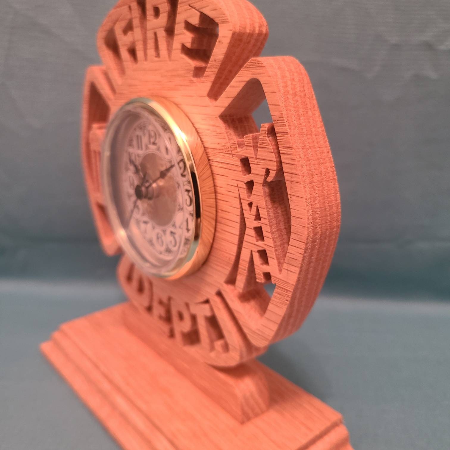 Fireman Clock Cut From Oak With a Scroll Saw - Etsy