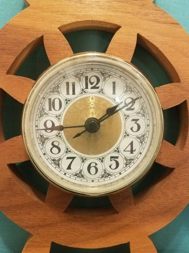 Ship Wheel Clock Hand Crafted From Walnut With a Scroll Saw | Etsy