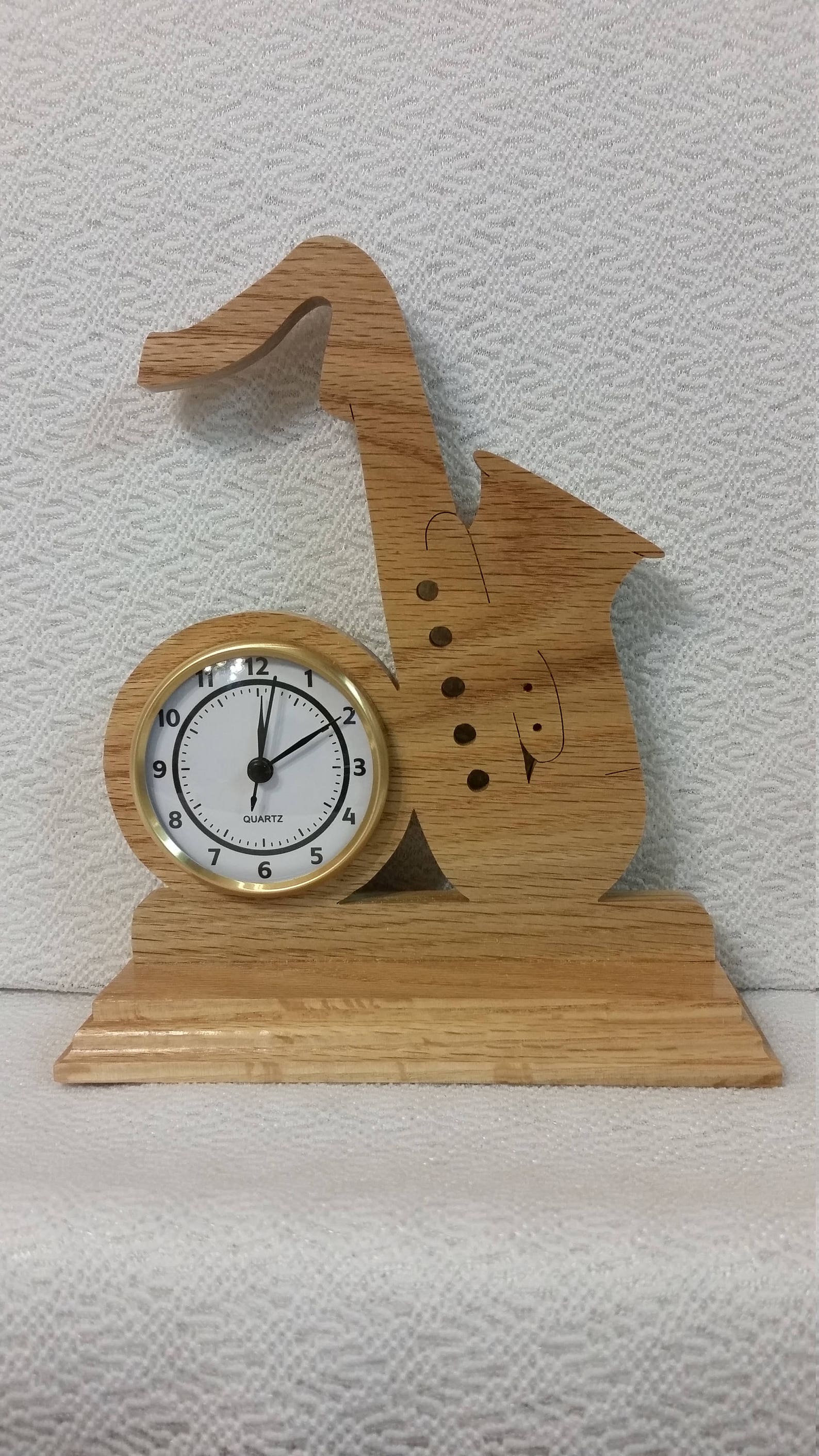 Music Gift Large Saxophone Clock Scroll Saw Cut From Oak - Etsy