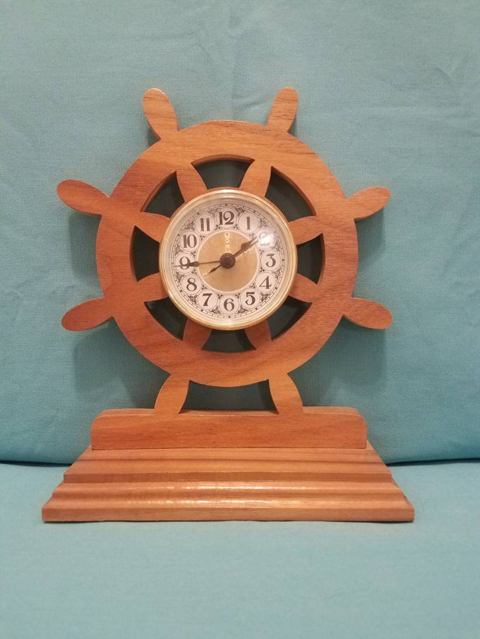 Ship Wheel Clock Hand Crafted From Walnut With a Scroll Saw - Etsy