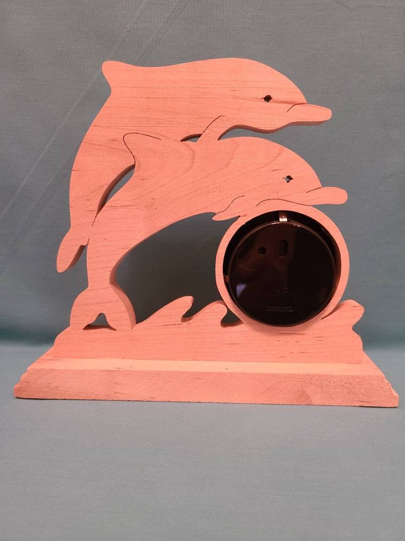 Dolphin Clock, Two Jumping Dolphins Hand Crafted From Maple With a ...
