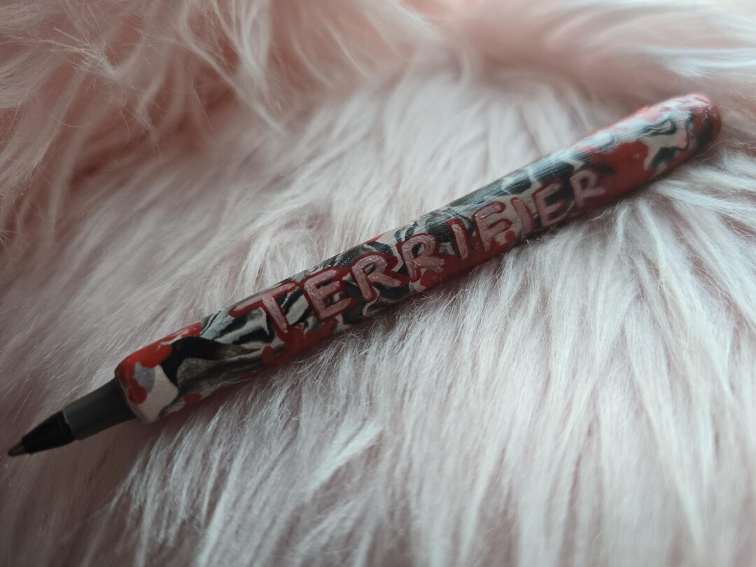Terrifier Inspired Clay Pen With "blood" Splatters - Etsy