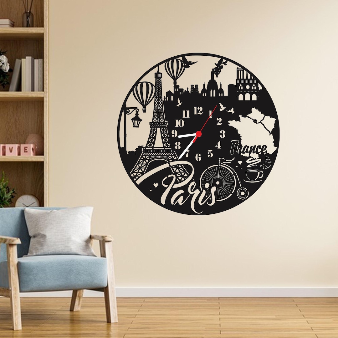 Eiffel Tower Clock: Parisian Metal Wall Art - French Home Decor - Etsy