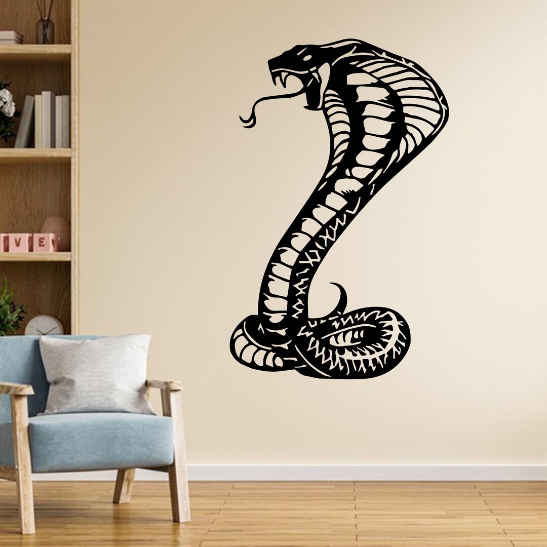 Snake Metal Wall Art: Laser-cut Serpent Silhouette, Matte Black Finish ...