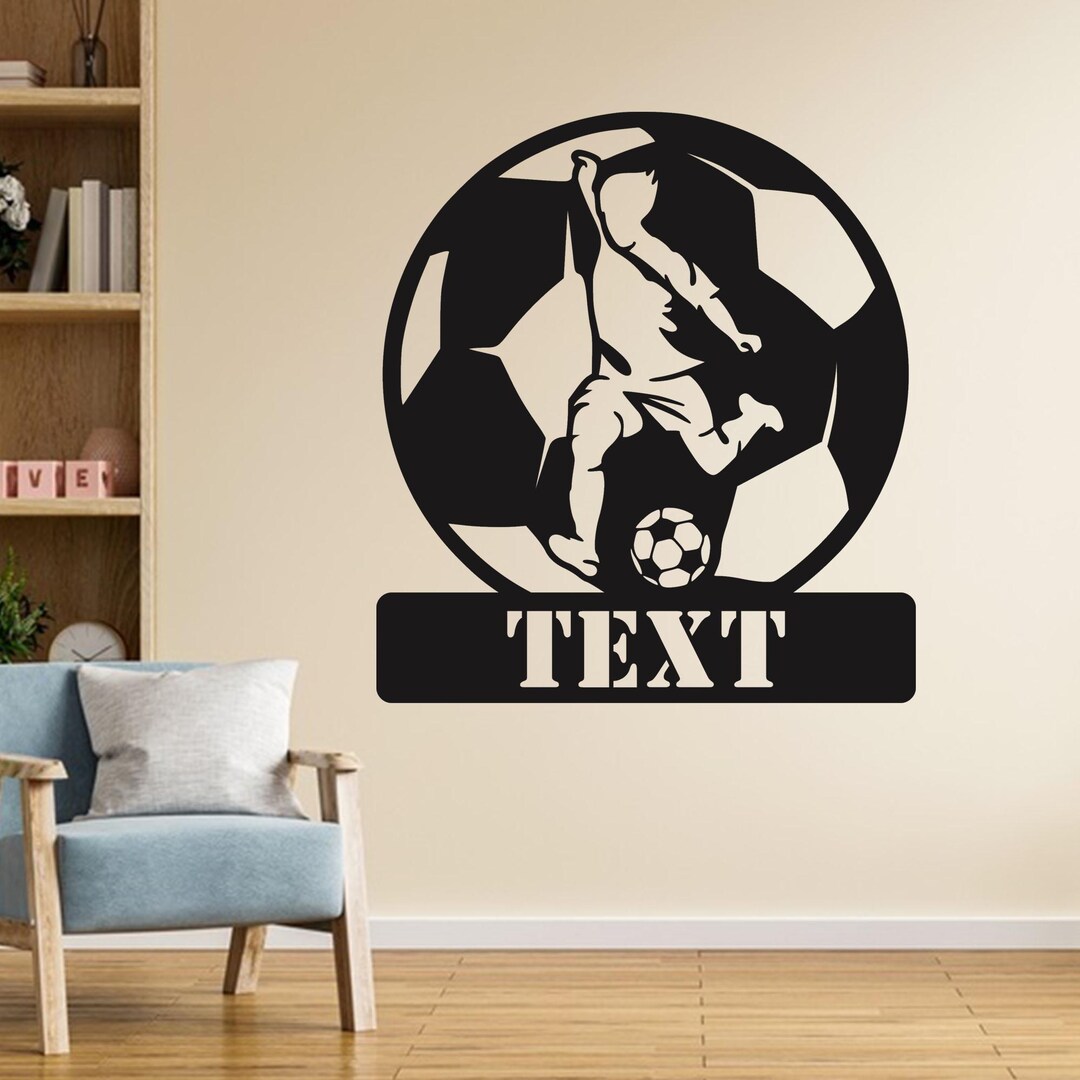 Personalized Soccer Metal Wall Art: Laser Cut Football Silhouette - Etsy