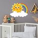 Cute Sun Rainbow Cloud Kids Room Wall Clock, Metal Custom Wall Clock ...