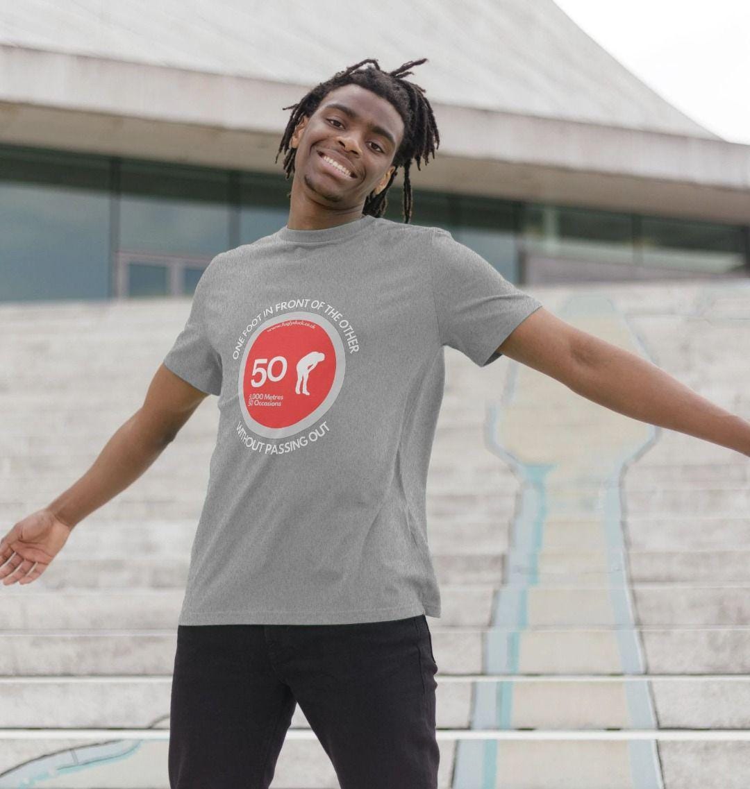 Running Milestone 50 T-shirt, Funny Tongue in Cheek Congratulations for ...