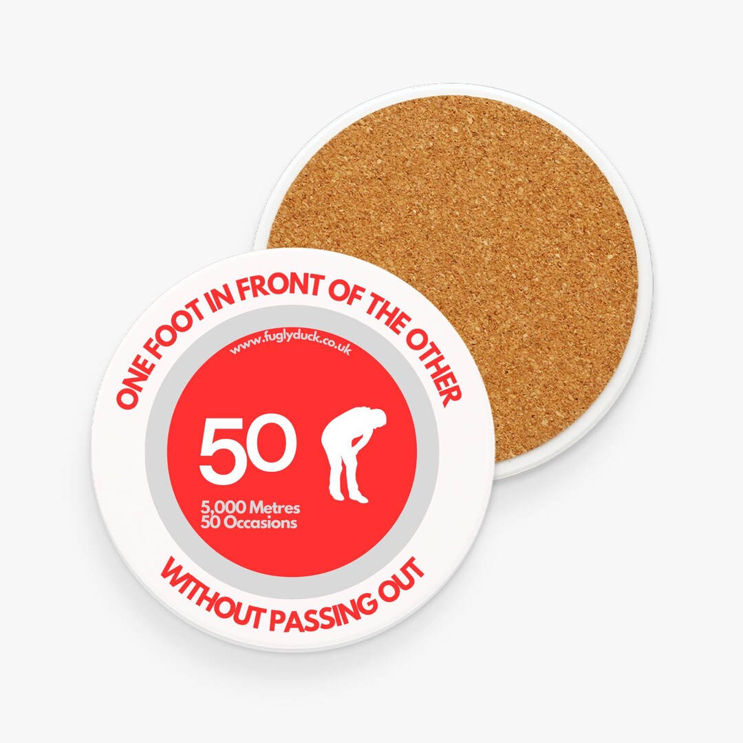 Park Running Ceramic Coaster, Funny Park Runner 50 Milestone Design ...