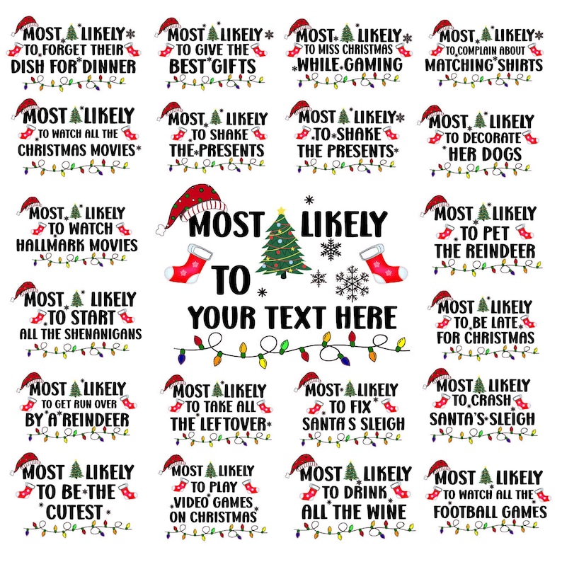 Most Likely to Christmas Bundle Svg, Most Likely to Png, Funny ...