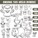 Animals Outline Svg,safari Animals Png,cute African Jungle Animal ...