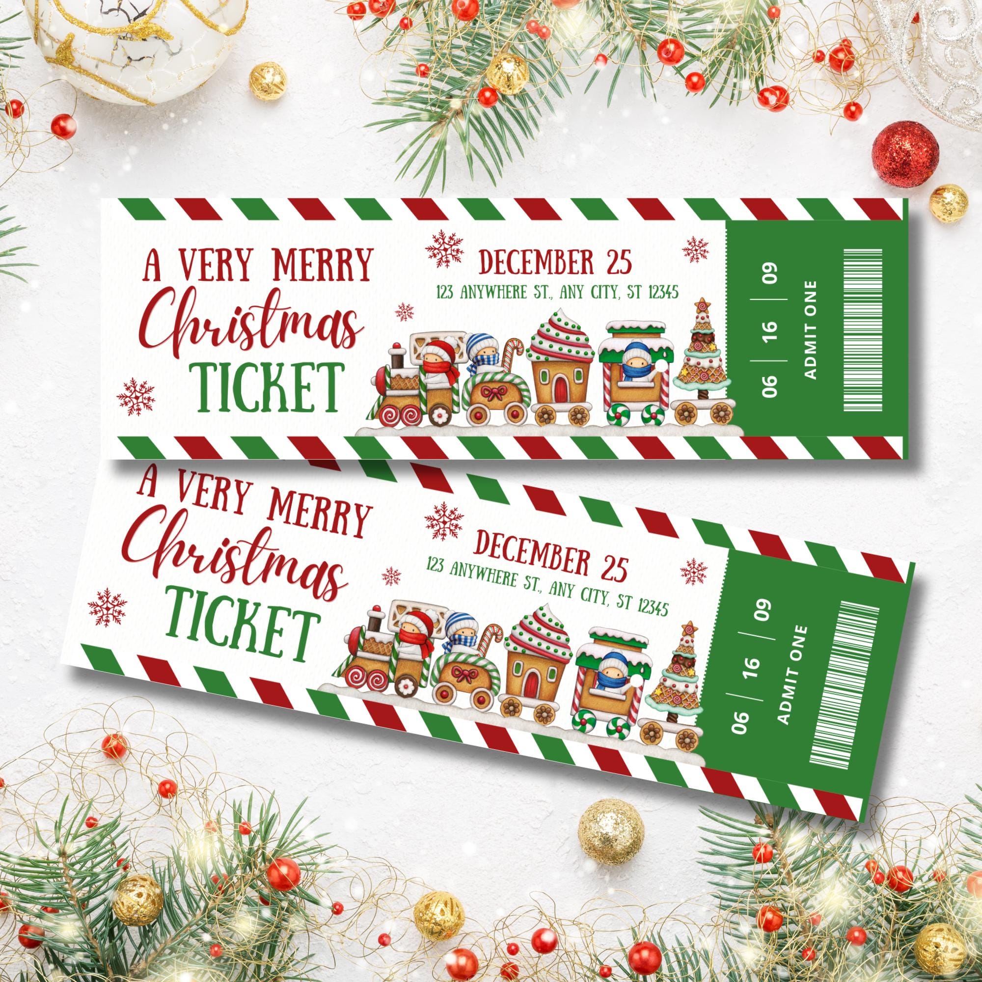 Christmas Party Ticket, Event Ticket Pintables, Editable Event Tickets ...