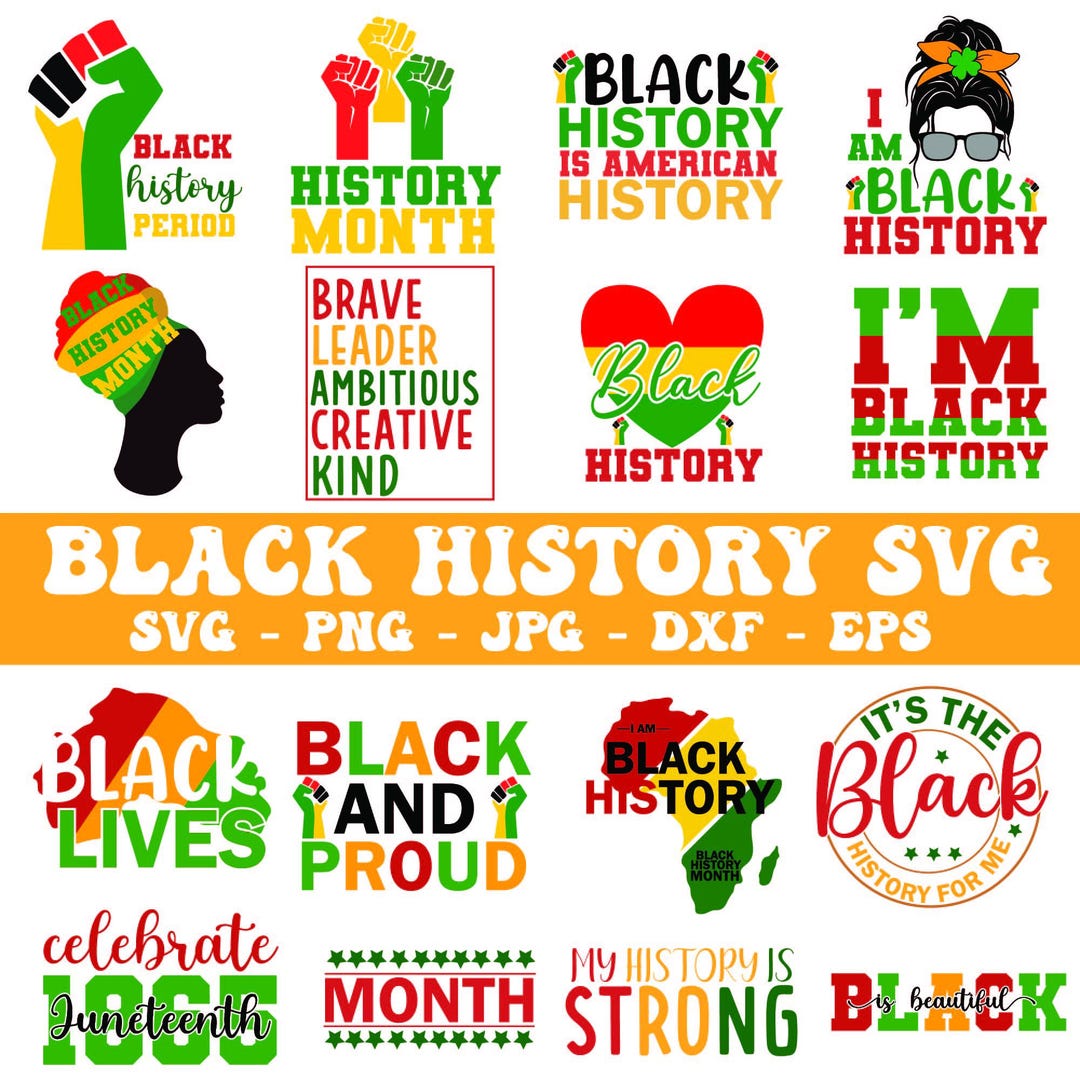 Black History Bundle Png,black History Png,i Am Black History Png,black ...