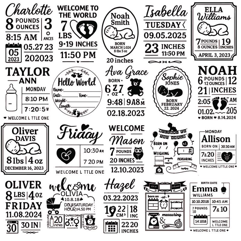 Birth Stats Wall Art - Etsy