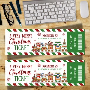 Christmas Party Ticket, Event Ticket Pintables, Editable Event Tickets ...