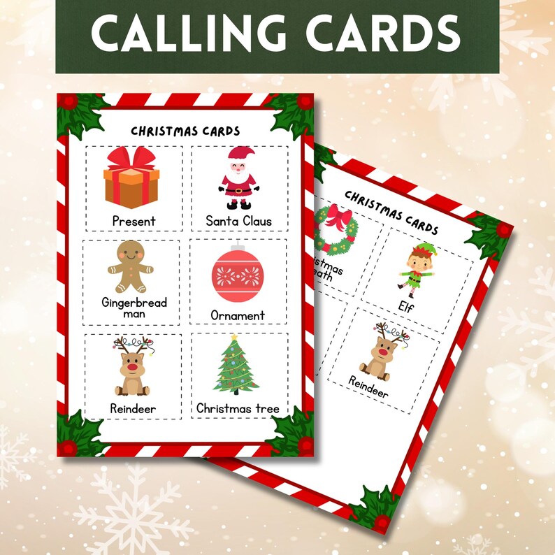 Christmas Bingo Game for Kids, Christmas Party Game, Christmas Family ...