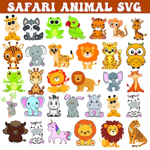 Safari Animals Outline Svg,safari Animals Png,cute African Jungle ...