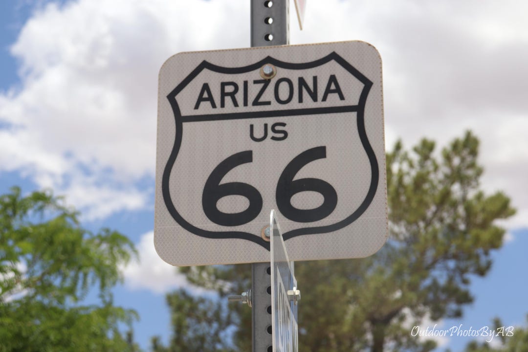 2 Historic Route 66 Signs in Winslow, Arizona. Route 66 Winslow Arizona ...