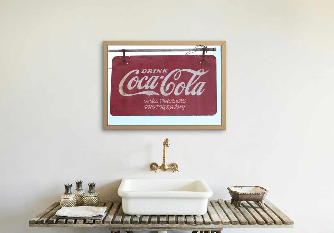 Vintage Coca Cola Sign, Coke Sign, Outdoorphotosbyab, Instant Download ...
