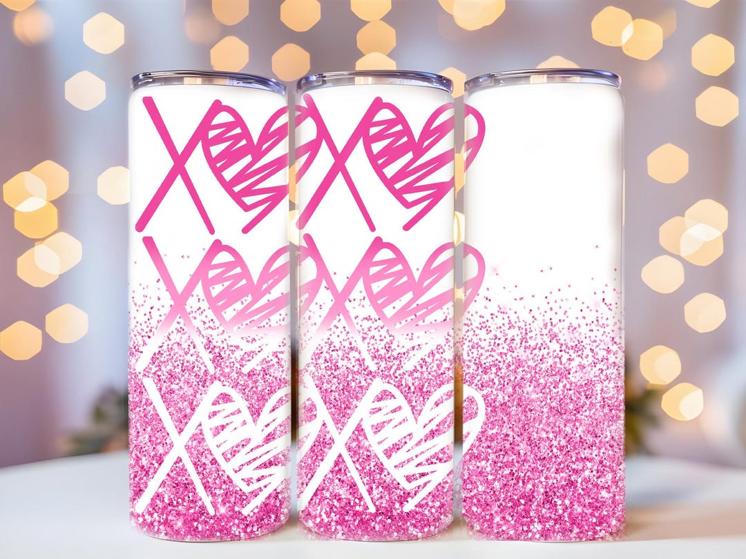 XOXO Pink, 20oz Skinny Tumbler, Physical Item, Tumbler With Lid and ...