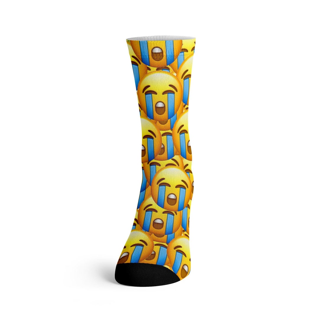 Crying Emoji Socks Meme Socks Funny Meme Socks Unique Gift Socks Meme ...