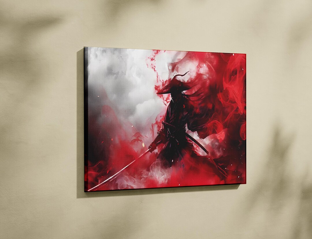 Samurai Canvas Painting, Samurai Poster, Samurai Man Canvas, Office ...