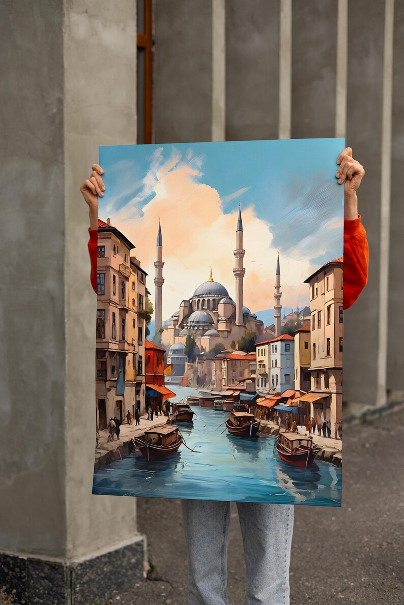 Istanbul Painting on Canvas, Constantinople Print on Canvas , Floating ...