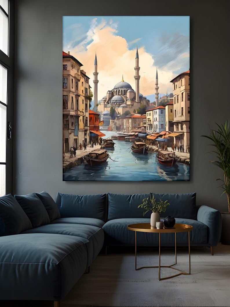 Istanbul Painting on Canvas, Constantinople Print on Canvas , Floating ...