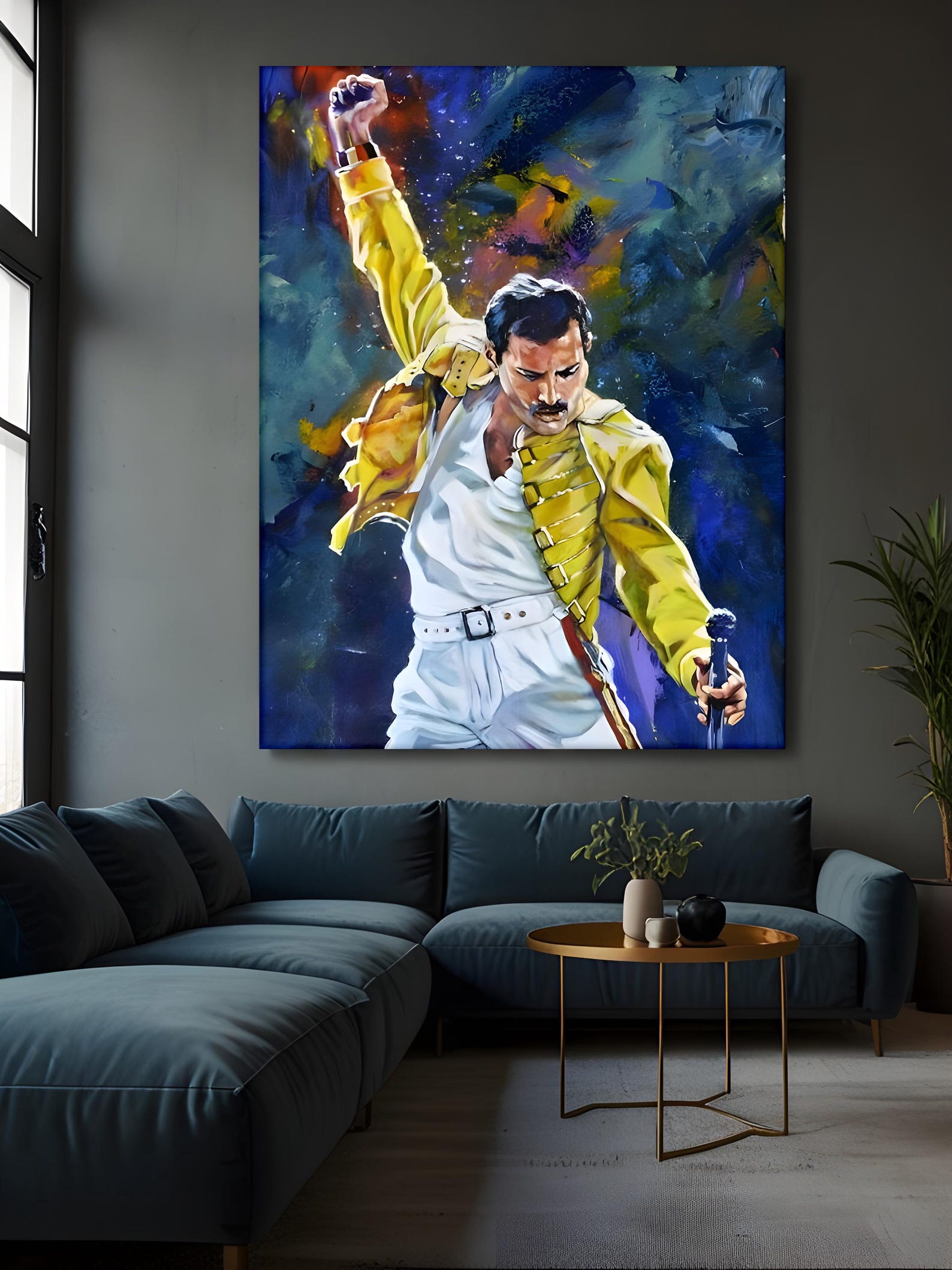 Freddie Mercury Poster Print, Queen Wall Art, Colorful Freddie Mercury ...