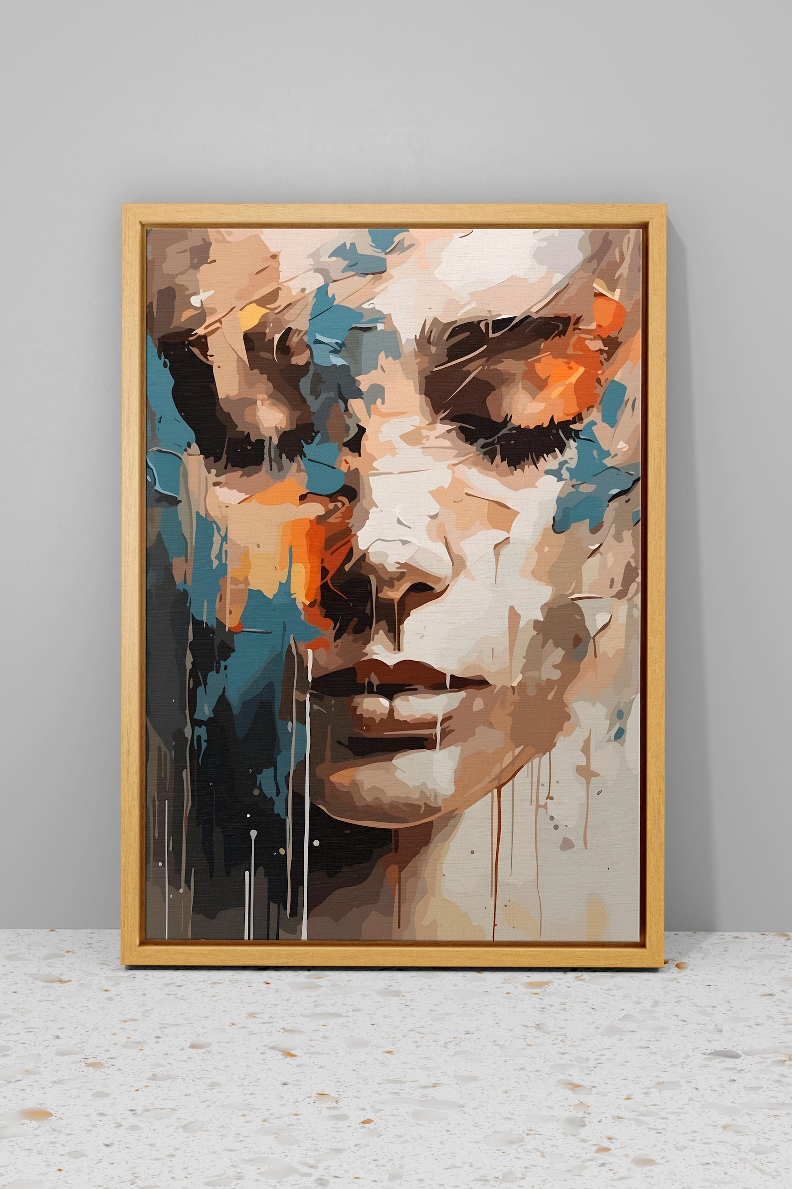 Abstract Woman Face Portrait Canvas Print, Painting on Canvas, Abstract ...