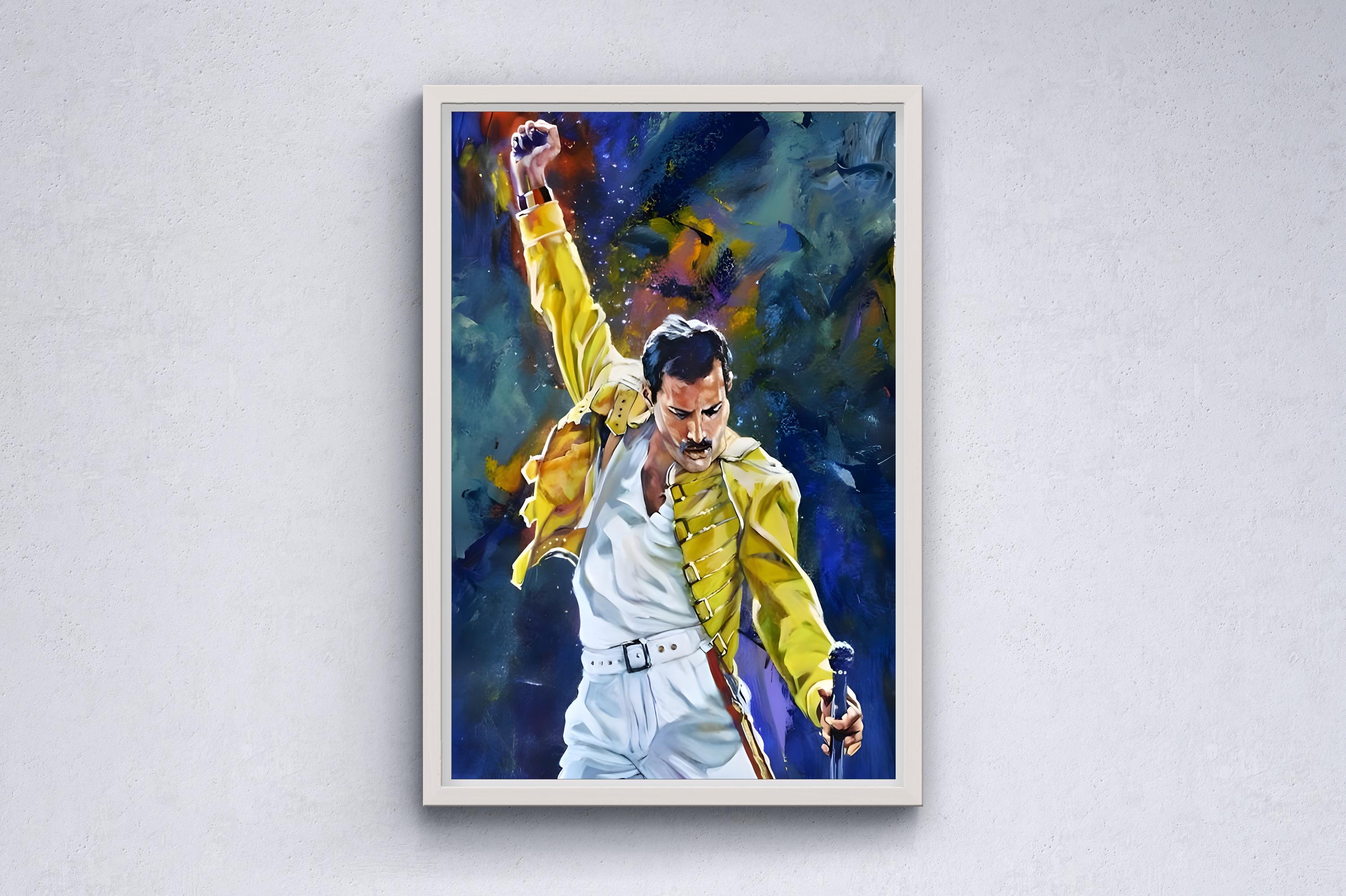 Freddie Mercury Poster Print, Queen Wall Art, Colorful Freddie Mercury ...