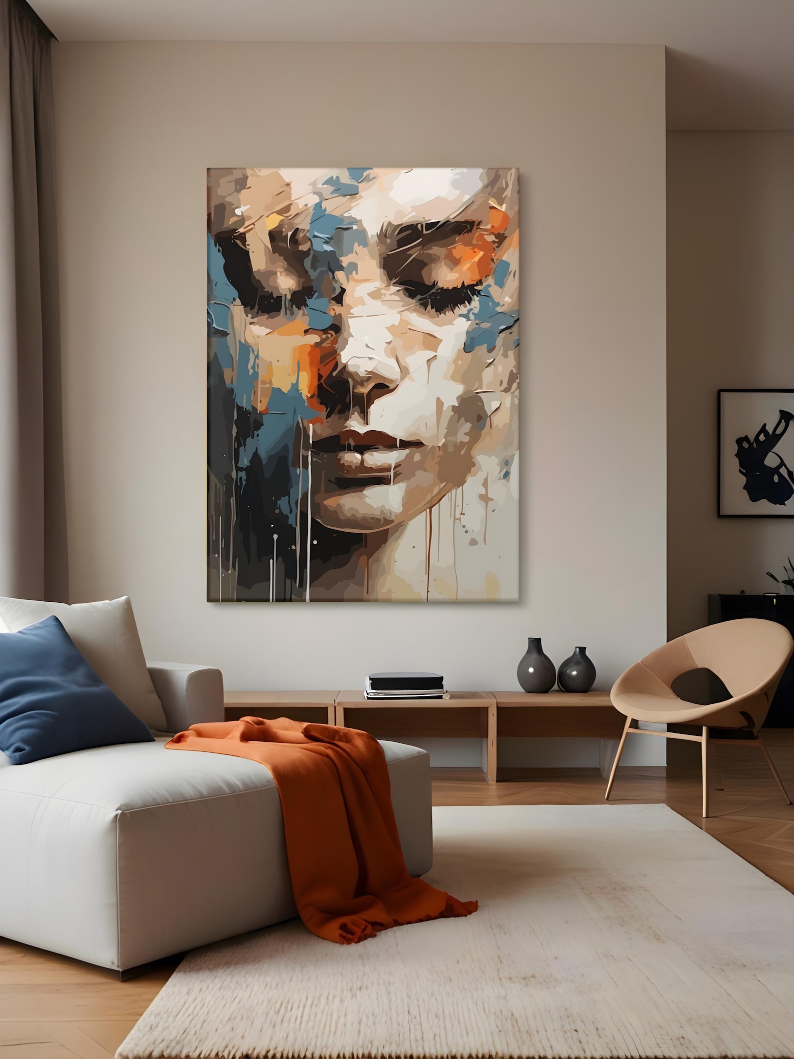 Abstract Woman Face Portrait Canvas Print, Painting on Canvas, Abstract ...