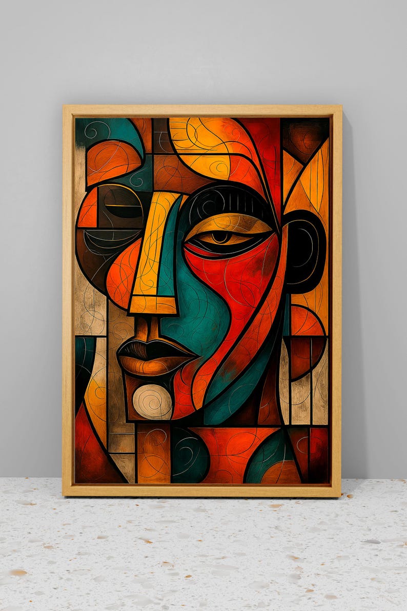 Abstract African American Mask Art: Contemporary Canvas Wall Hanging - Etsy