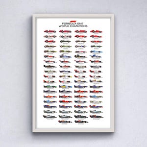 Formula 1 Champions Canvas Art, Motorsport F1 Poster, F1 Wall Decor ...