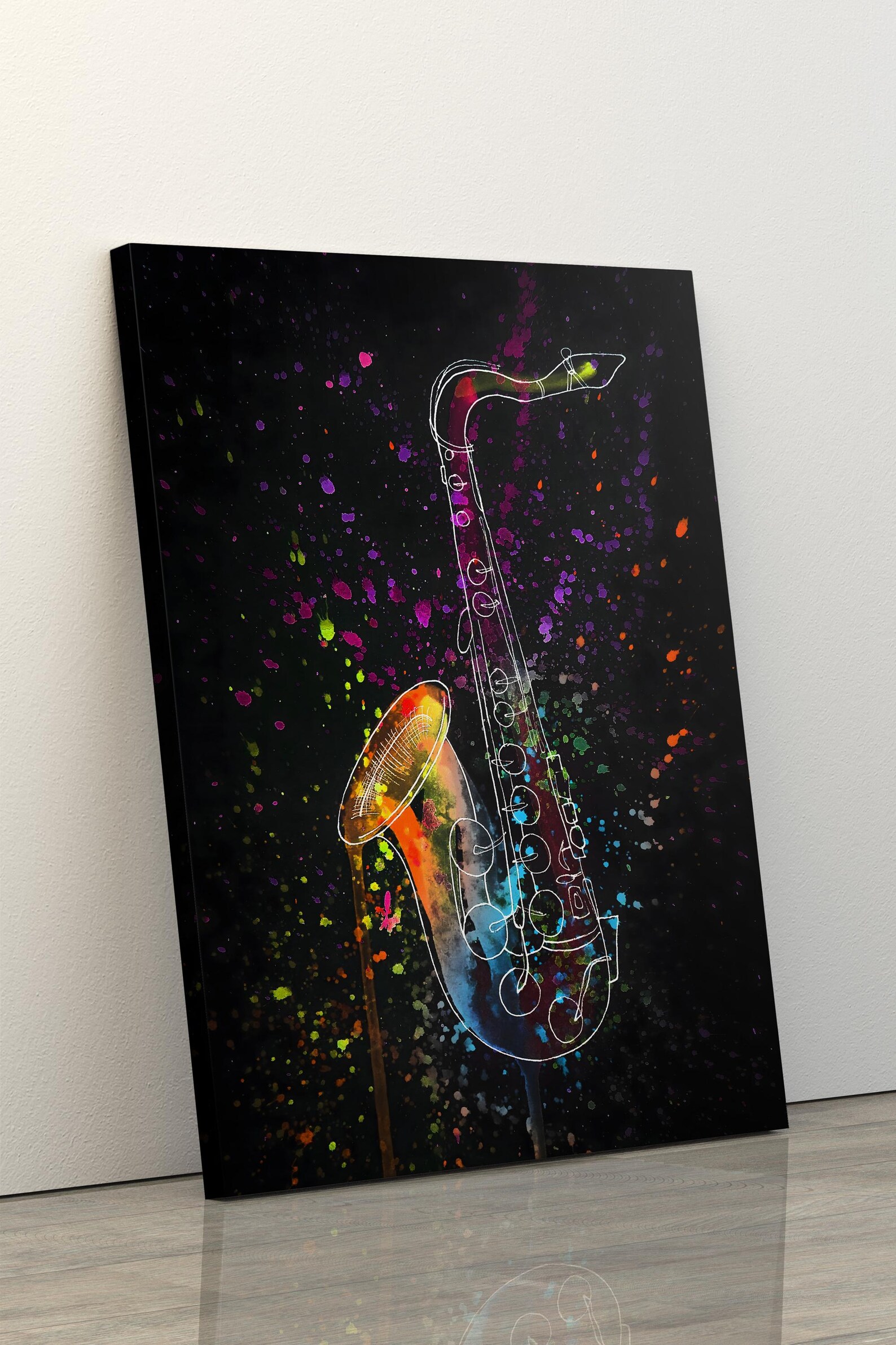 Saxophone Poster, Jazz Music Wall Art, Colorful Saxophone Poster ...