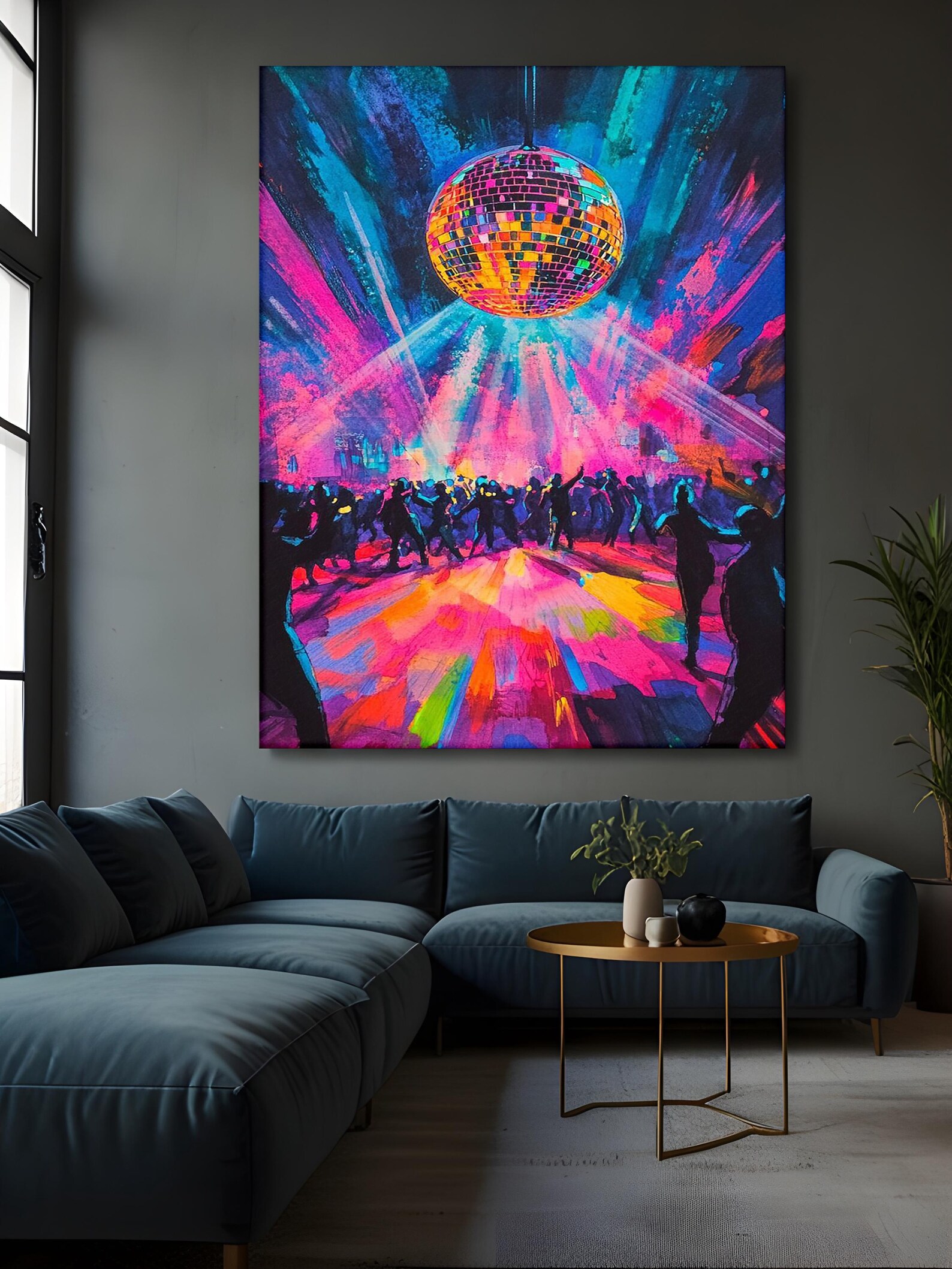 Disco Ball Canvas Print: 70s Retro Glam Wall Art - Etsy
