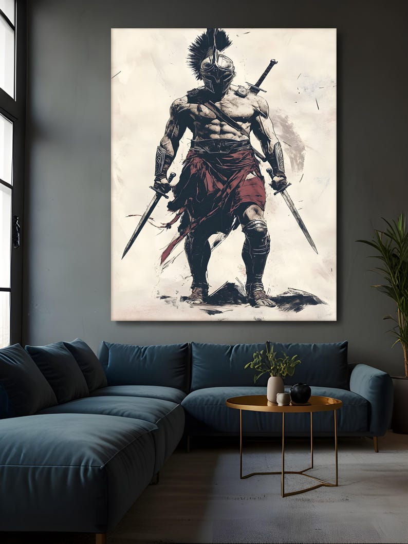 Gladiator Canvas Print: Roman Warrior Wall Art - Etsy