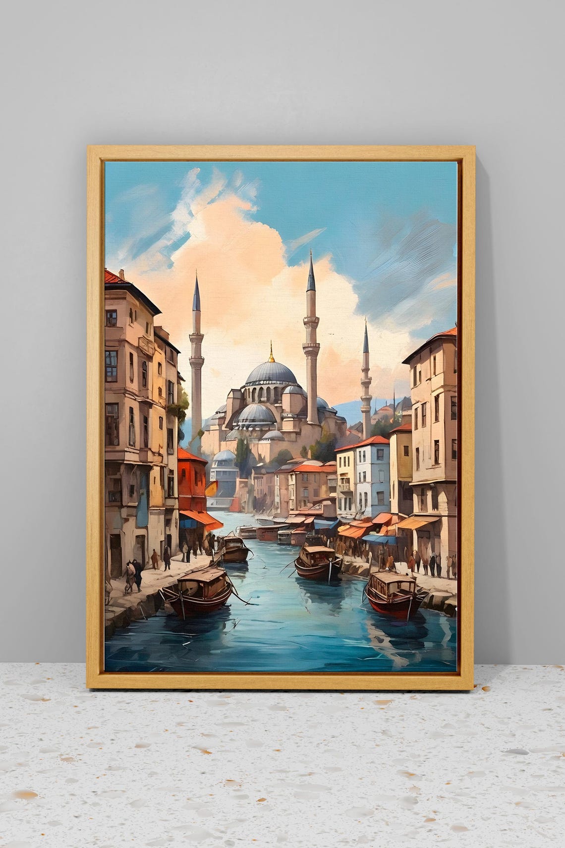 Istanbul Painting on Canvas, Constantinople Print on Canvas , Floating ...