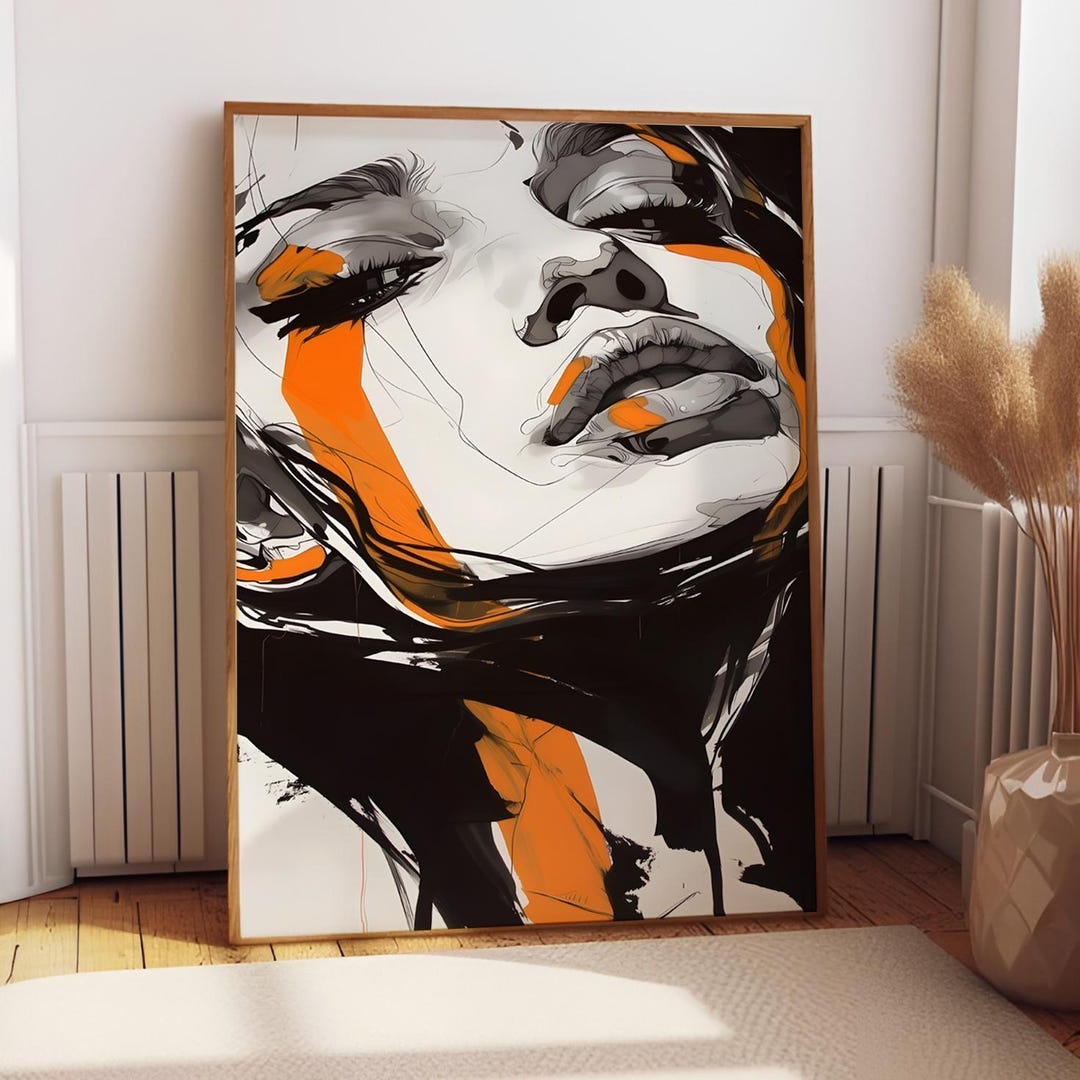 Abstract Woman Face Portrait Canvas Art, Print on Canvas, Abstract Face ...