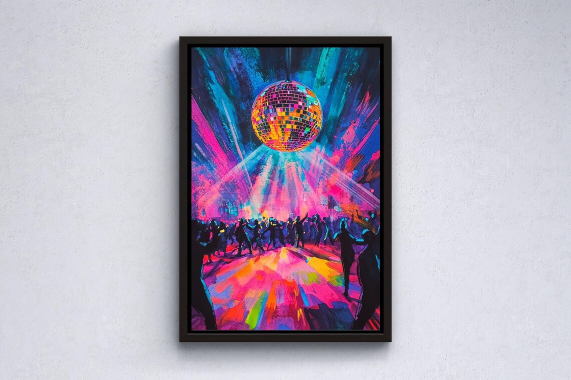 Disco Ball Canvas Print: 70s Retro Glam Wall Art - Etsy